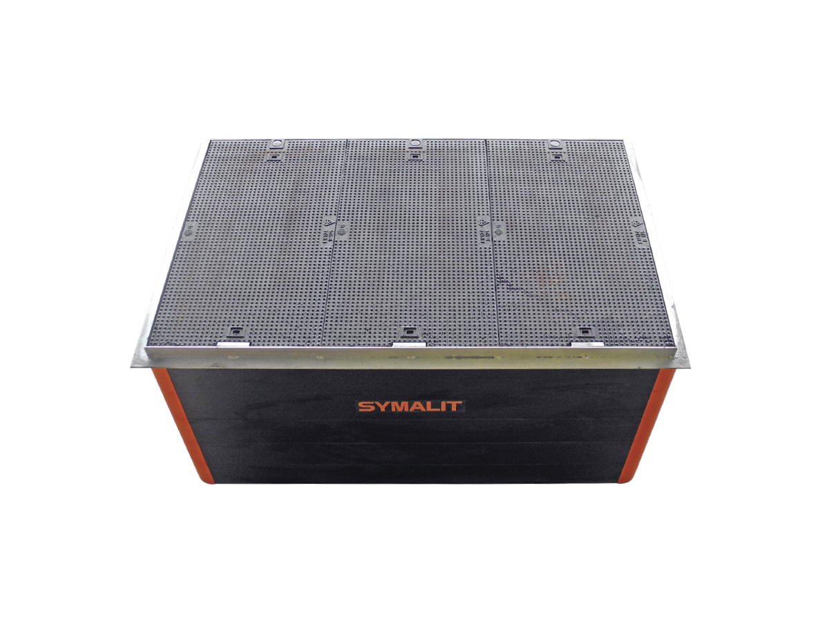 SYM-BOX Gussdeckel m.Rahmen B125, Typ 2 L=1320mm, B=610mm, Klasse EN124 ...
