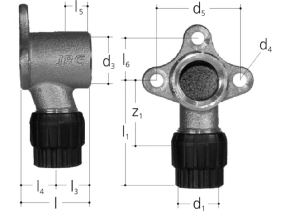 Anschlusswinkel +GF+ JRG Sanipex MT - Schwarz Stahl AG, Lenzburg