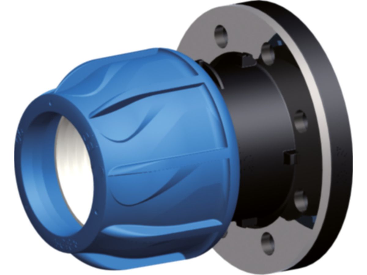 Verschraubung mit Flansch in Metall d 50mm / DN 50 158 400 115 ...