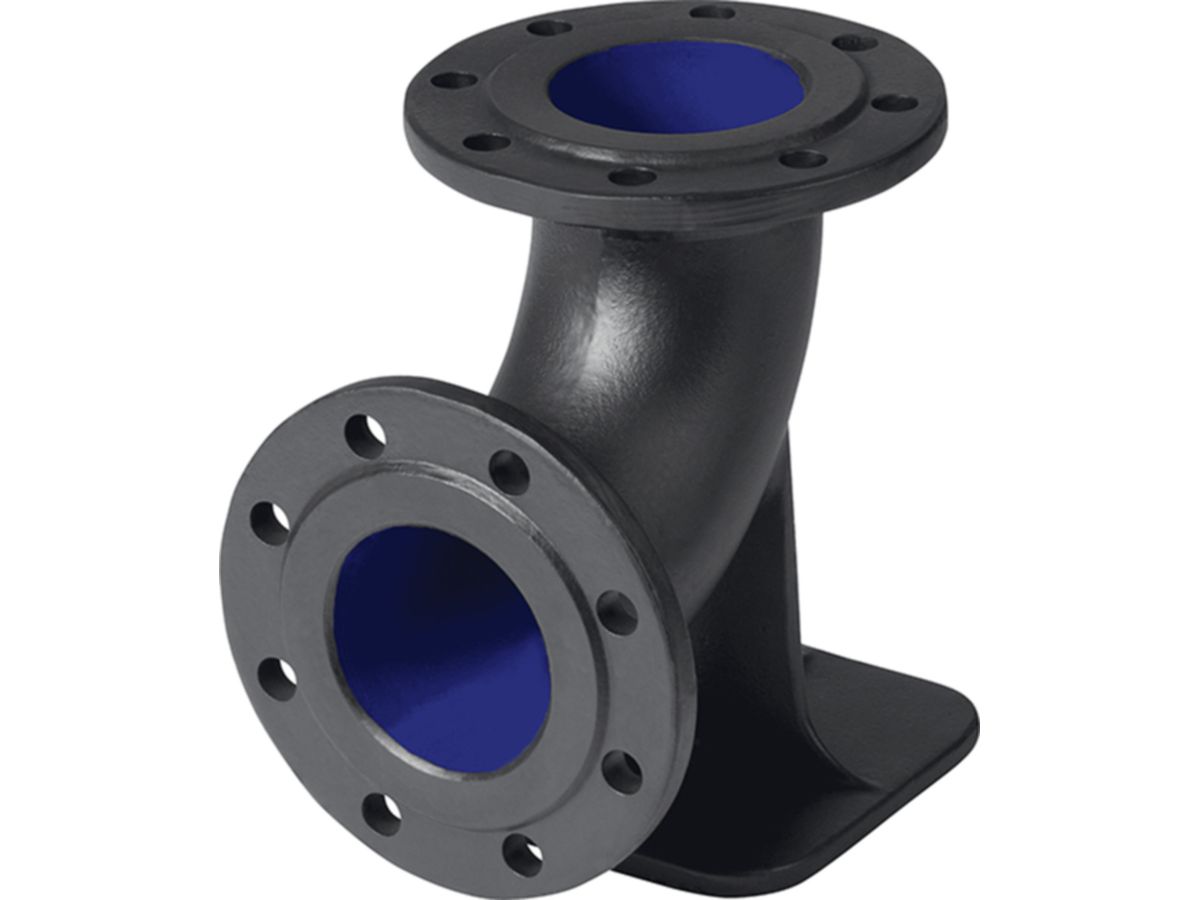 Einflansch-Bogen 90° mit Fuss Typ N DN 80 PN 10/16 - Schwarz Stahl AG ...