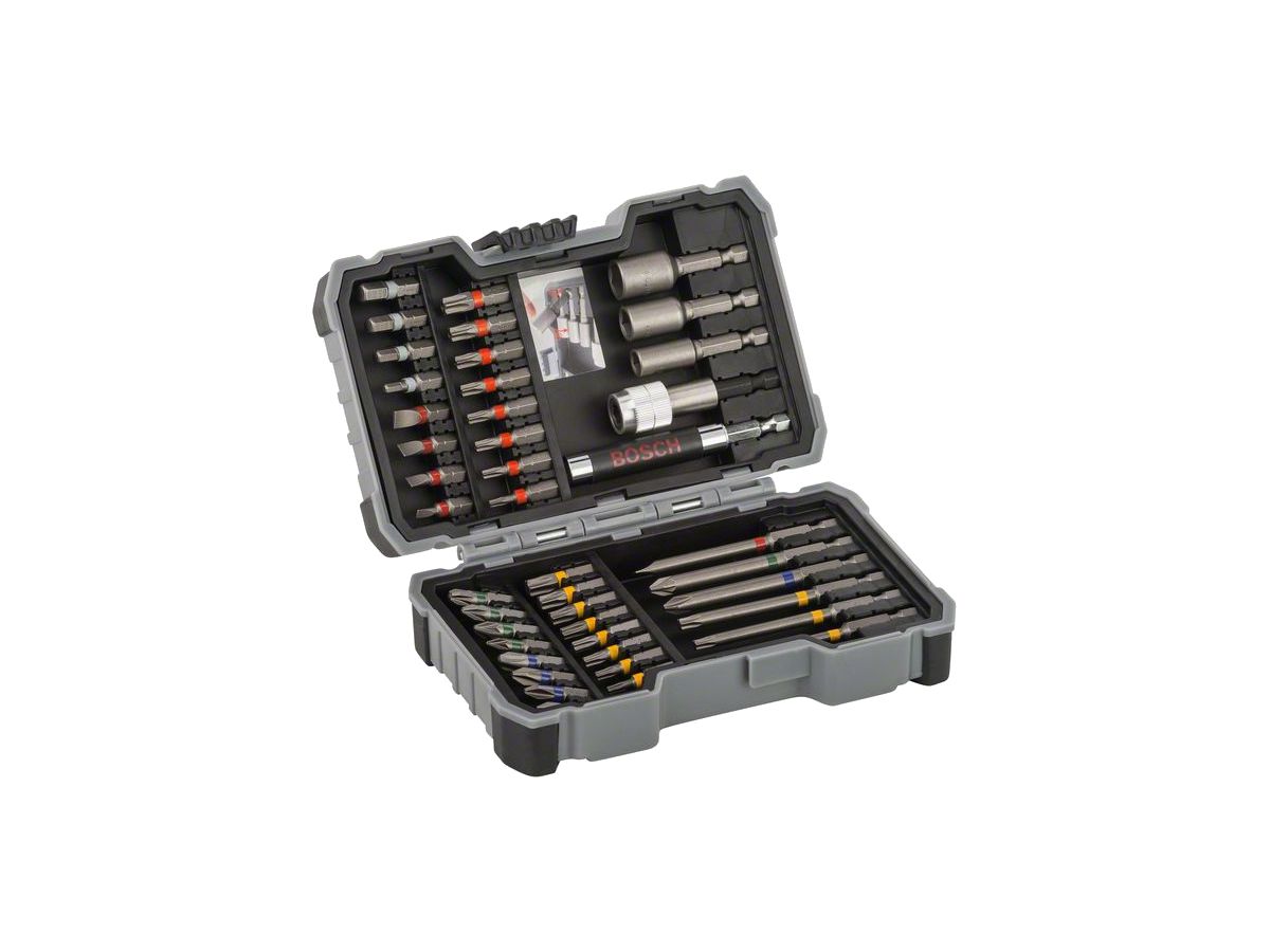 BOSCH Bit-Satz, 43-tlg. 1/4", L= 25mm+75mm, Kunststoff-Box - Schwarz ...