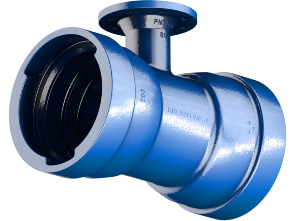 2-Muffen-T-Stück MMA, Abgang Flansch PN10 DN 250/200 - Schwarz Stahl AG ...