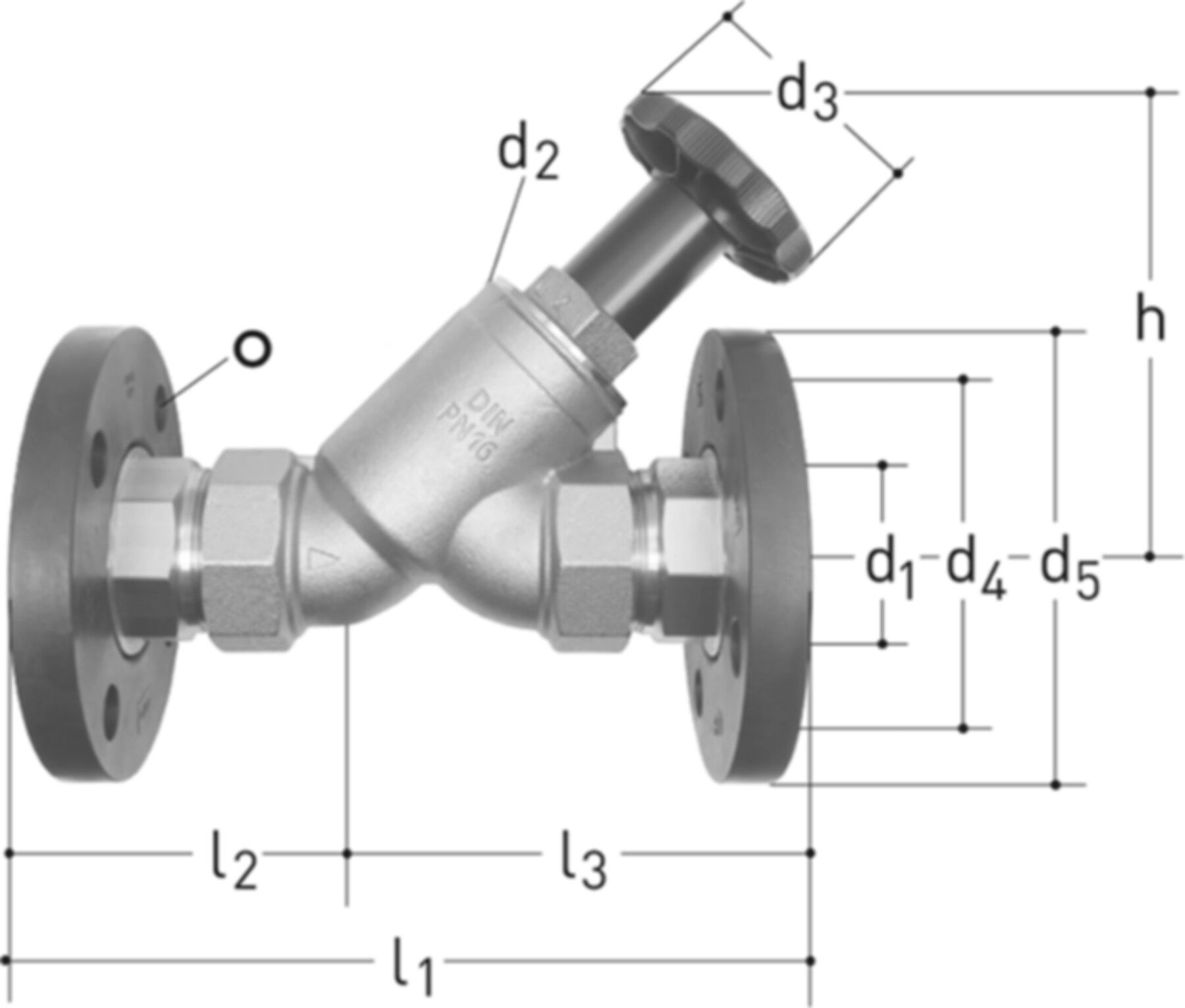 Schrägsitzventil DN 50 5204.050 mit Flanschen PN16 - Schwarz Stahl AG ...