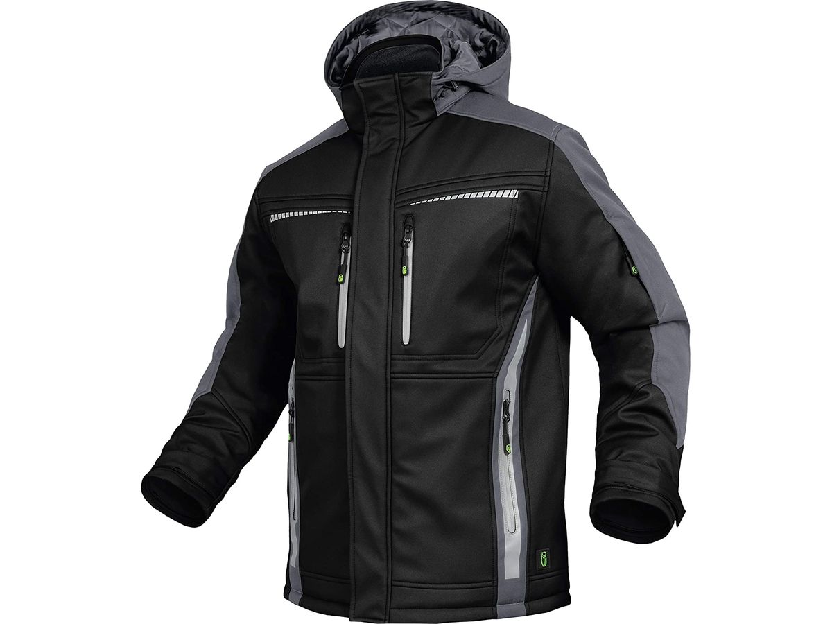 Softshell Jacke Leib Wächter FLEXI schwarz/grau, Gr. S - Schwarz Stahl ...