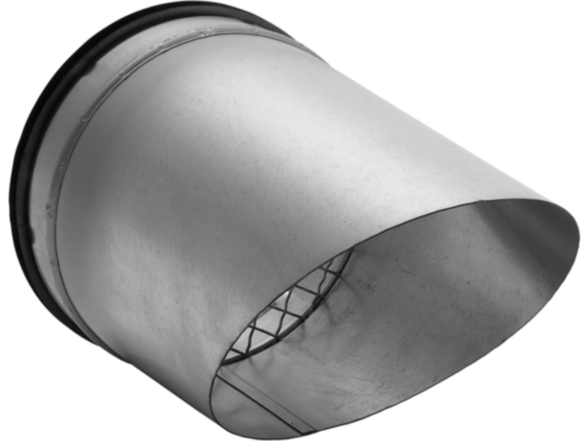Stutzen schräg mit geradem Maschengitter 100mm ILNU45-V - Schwarz Stahl ...