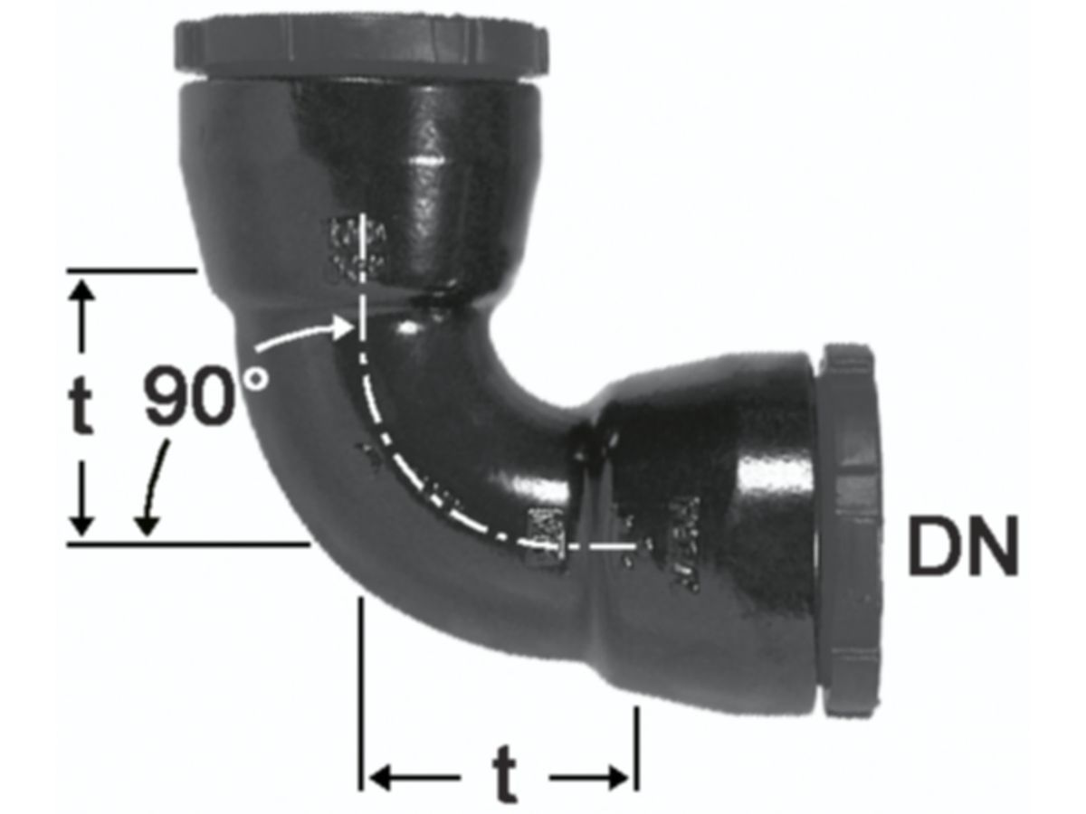 SM-Bogen 2M Fig. 2320a 90° DN 200 - Schwarz Stahl AG, Lenzburg